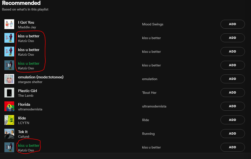 Same songs in recommended - The Spotify Community