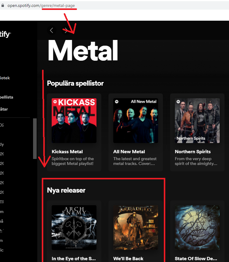 New Releases in Metal genre section is missing upd... - The Spotify ...