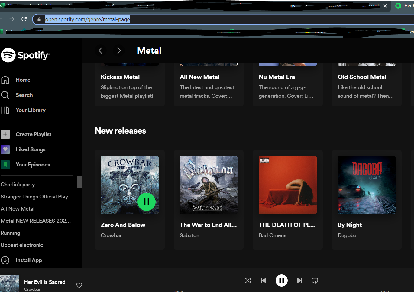 New Releases in Metal genre section is missing upd... - The Spotify ...