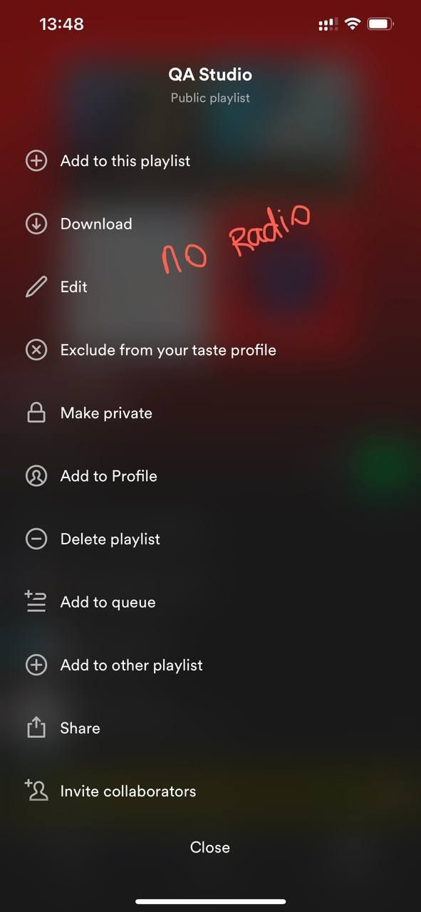Why there is no «playlist radio» option in mobile ... - The Spotify ...
