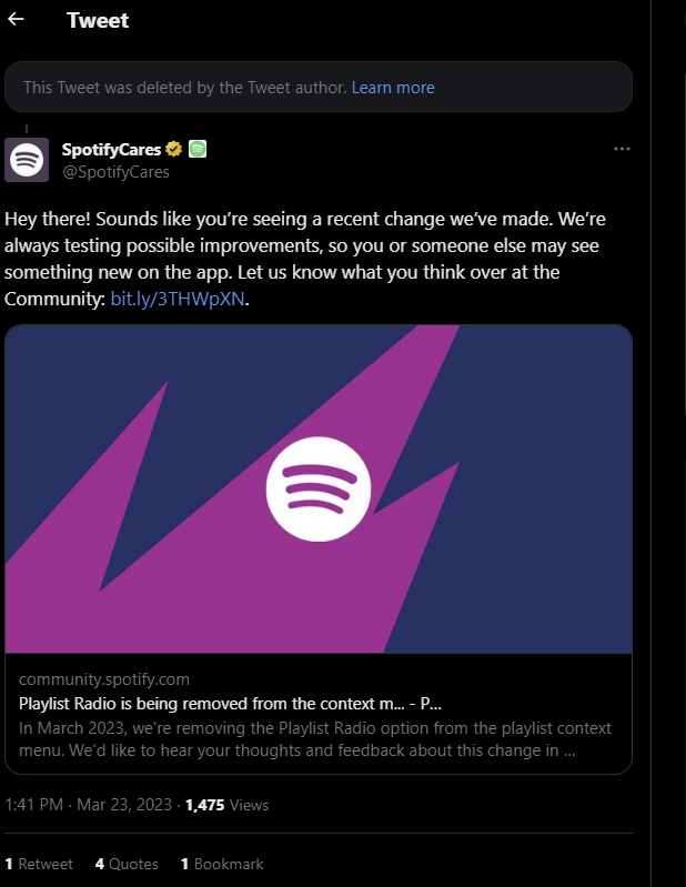 Bring back Playlist radio - The Spotify Community
