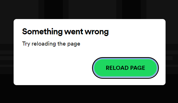 Web player error using Chrome - reload not working... - The Spotify ...