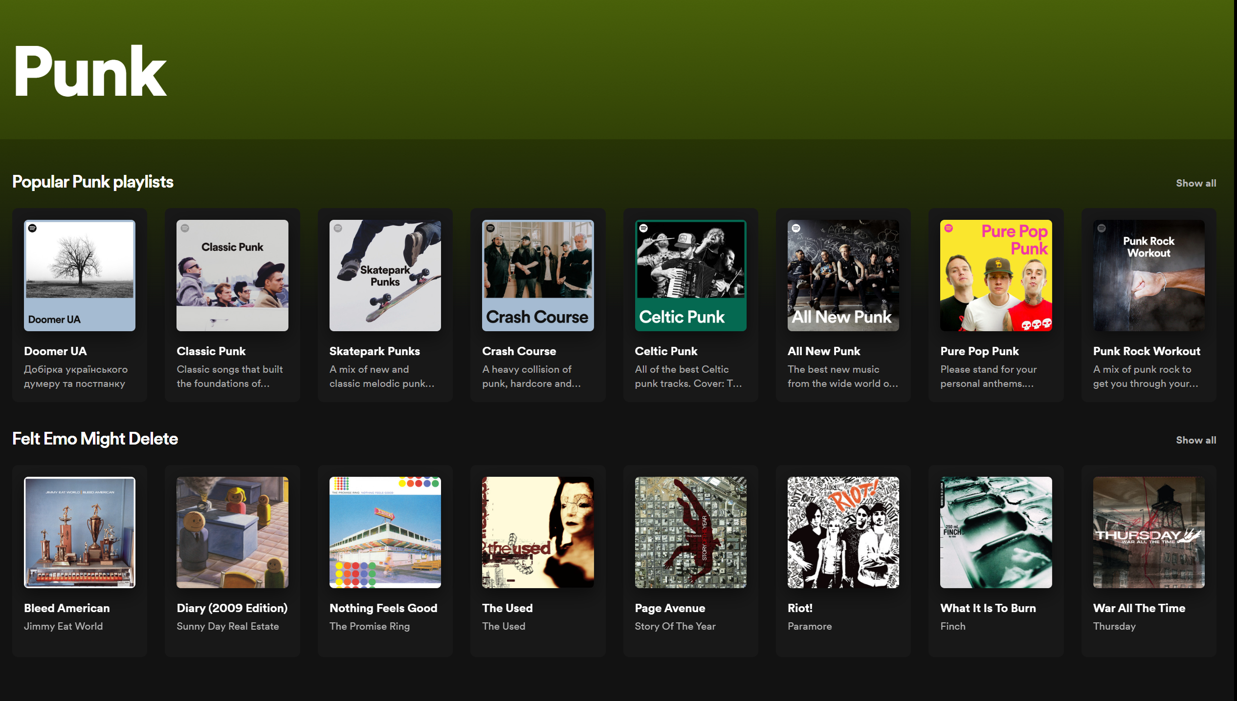 My Rock playlist only shows 3 options like 'legend... - The Spotify ...