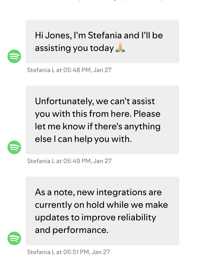 Cannot Create New App: "New Inegrations are curren... - The Spotify ...
